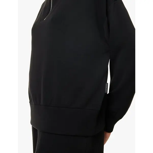 Varley Hawley Funnel-neck Jersey Sweatshirt - Black