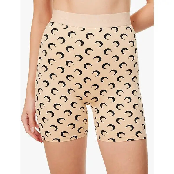 MARINE SERRE Moon-print Stretch-jersey Shorts