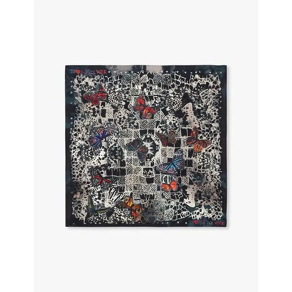 Zadig&Voltaire Blondie Graphic-print Silk Scarf - Ink