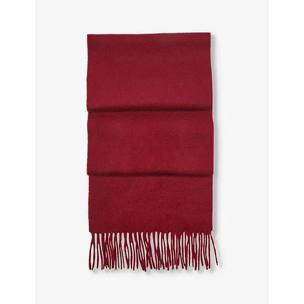 ASPINAL OF LONDON Tasseled-edge Cashmere Scarf - Cardinalred