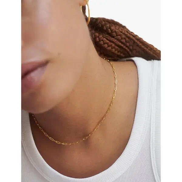 Monica Vinader Mini Paperclip Chain Choker - Gold