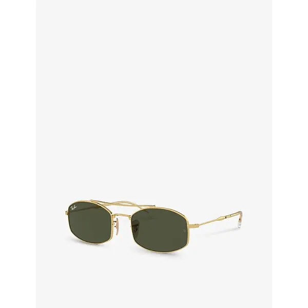Ray-ban Oval-frame Metal Sunglasses - Gold