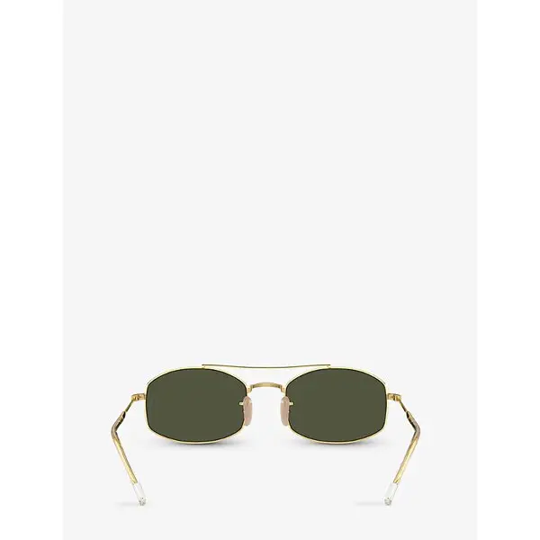 Ray-ban Oval-frame Metal Sunglasses - Gold