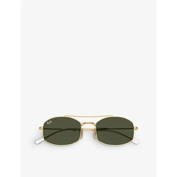 Ray-ban Oval-frame Metal Sunglasses - Gold