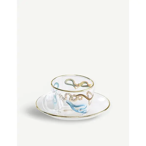 SELETTI Wears Toiletpaper Snakes Printed Glass Coffee Set - One-color
