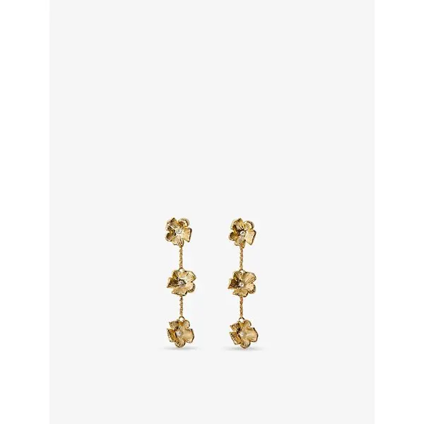 Maje Flower Crystal-embellished Earrings - Gold