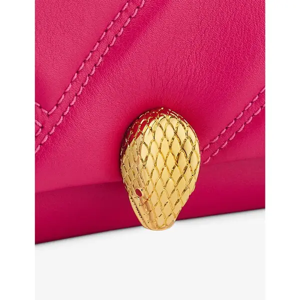 BVLGARI Serpenti Cabochon Mini Leather Shoulder Bag - Fuchsia
