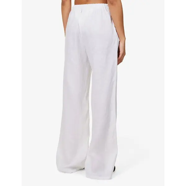 AEXAE Straight-leg Mid-rise Linen Trousers