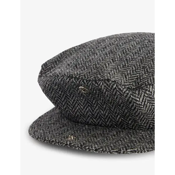 DENTS Manorbrook Herringbone Wool Cap - Charcoal