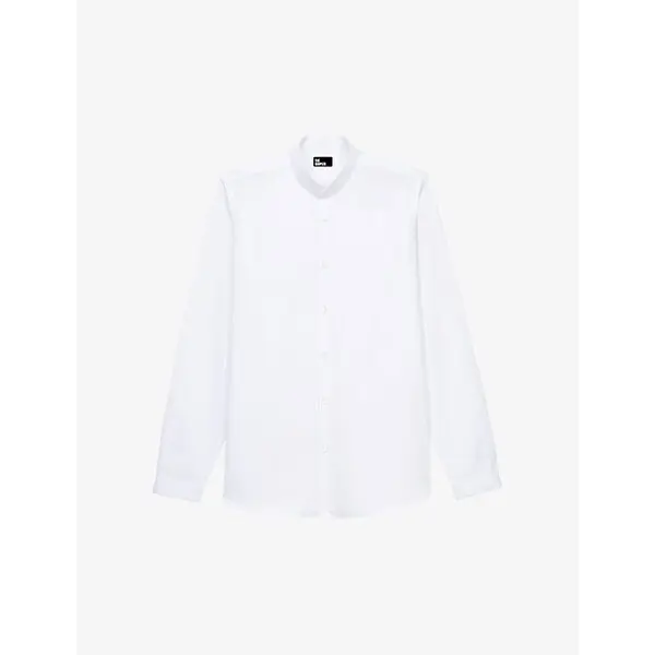 The Kooples Curved-hem Slim-fit Cotton Shirt