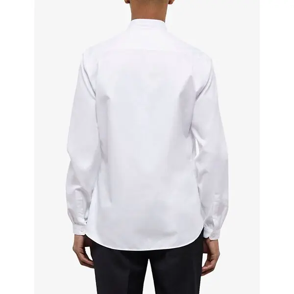 The Kooples Curved-hem Slim-fit Cotton Shirt