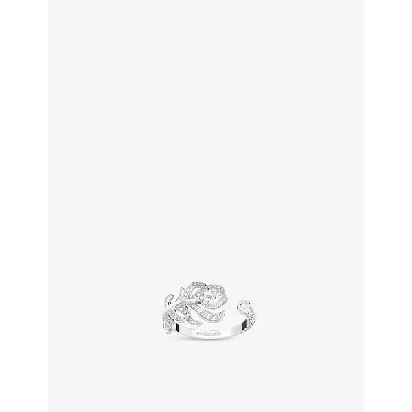 Boucheron Plume De Paon Xs Diamond Ring - White Gold