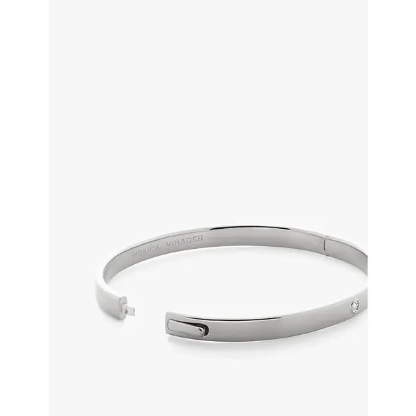 Monica Vinader Solitaire Lab-grown Diamond Bangle - Sterling Silver