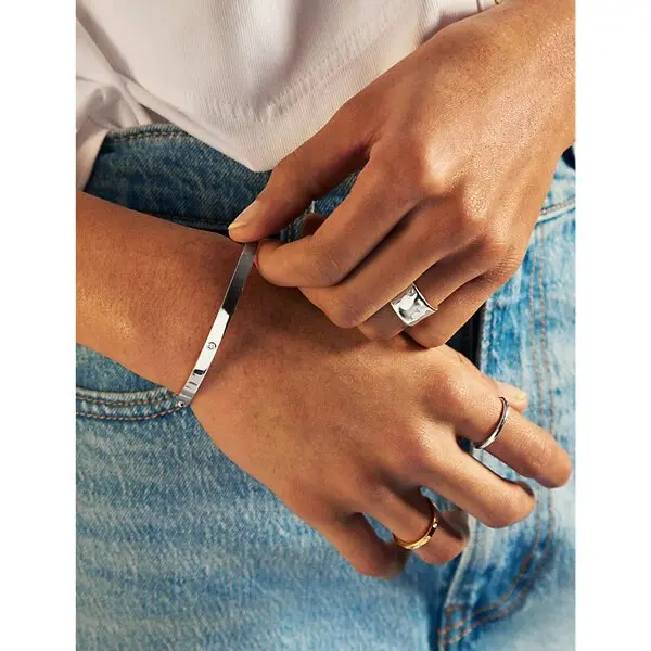 Monica Vinader Solitaire Lab-grown Diamond Bangle - Sterling Silver