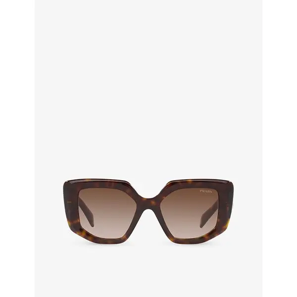 Prada Pr 14zs Irregular Sunglasses - Brown