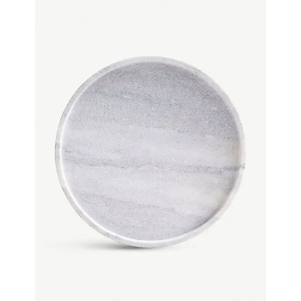 THE WHITE COMPANY Round Marble Board 28cm - Grey / Stone