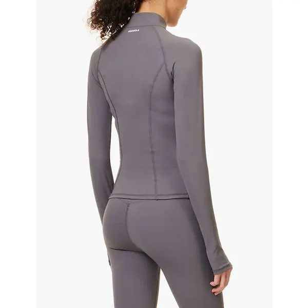 ADANOLA Ultimate Zip-up Stretch-jersey Top - Dark Grey