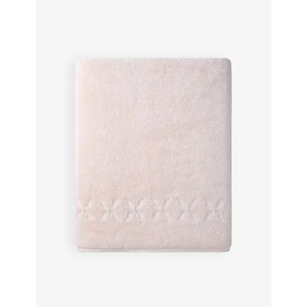 YVES DELORME Nature Jacquard-pattern Cotton Towel - Poudre