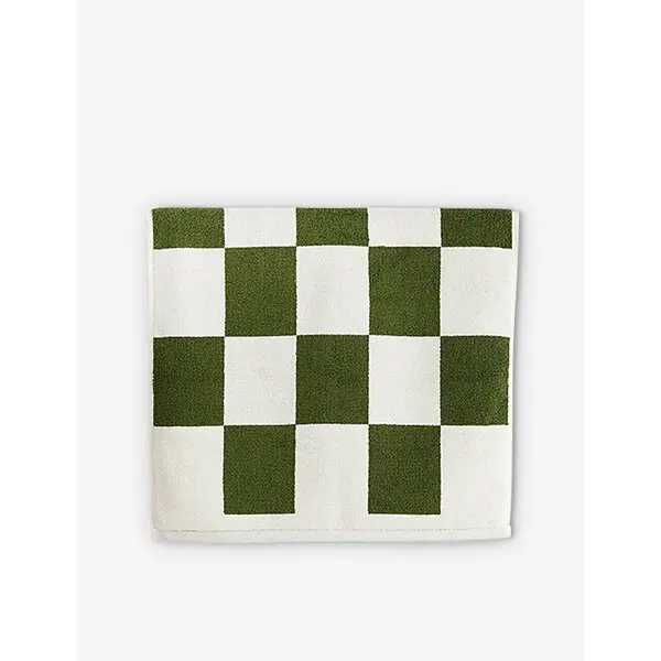 HAY Check-pattern Cotton Bath Mat 50cm X 90cm - Matcha