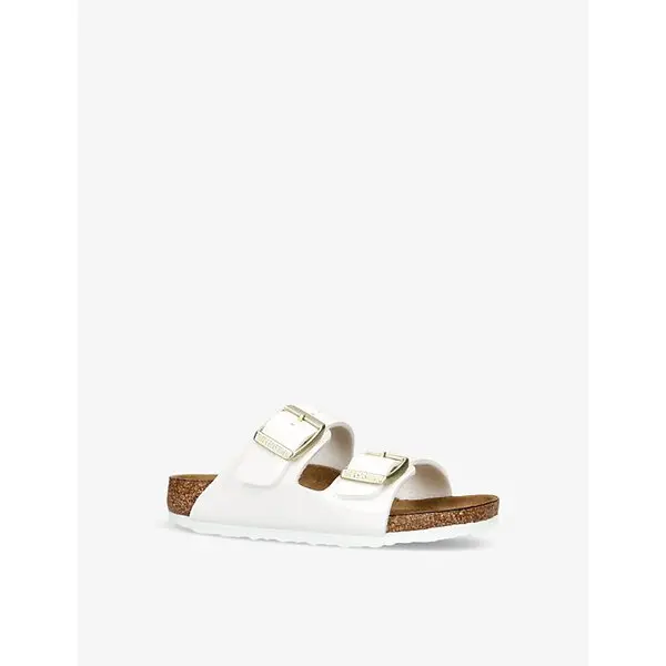 BIRKENSTOCK Arizona Double-strap Patent-leather Flat Sandals - White