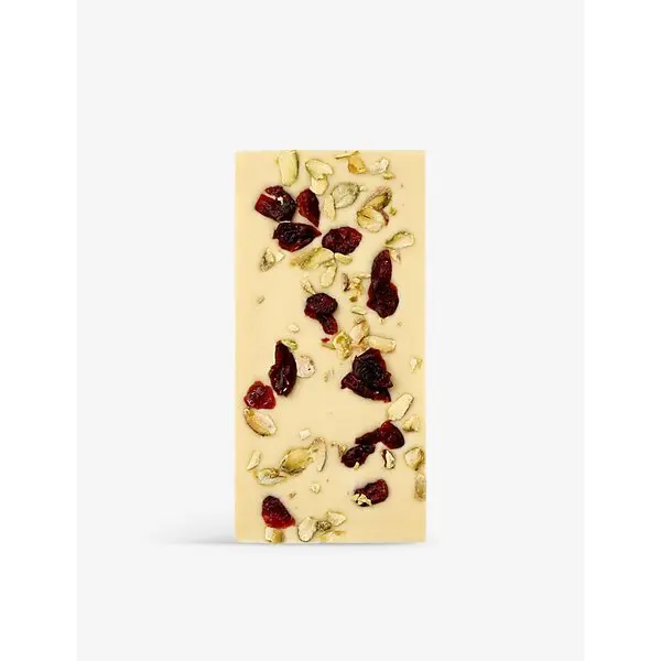 THE CHOCOLATE SOCIETY Pistachio And Cranberry White Chocolate Bar 80g