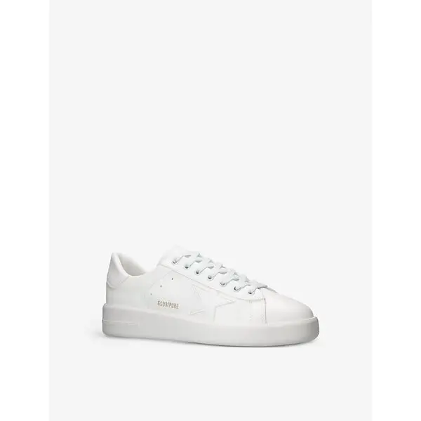 GOLDEN GOOSE Star-embroidered Faux-leather Low-top Trainers - White