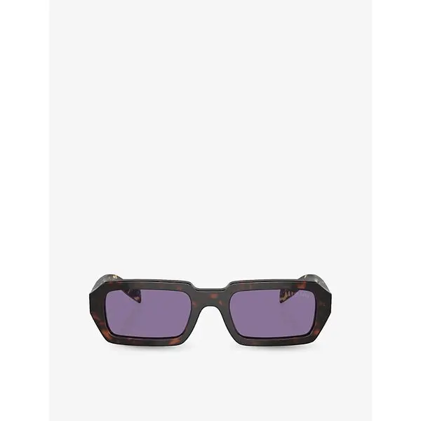 Prada Irregular-frame Acetate Sunglasses - Brown