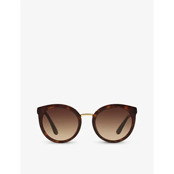 Dolce Gabbana Dg4268 Round-Frame Sunglasses Brown Editorialist