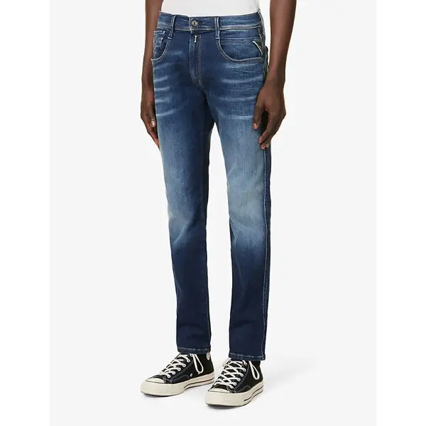 REPLAY Anbass Regular-fit Slim-leg Jeans - Dark Blue