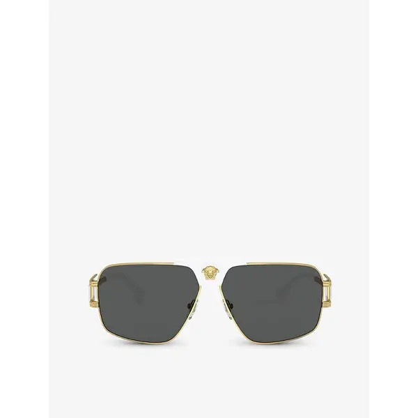 Versace Ve2251 Pillow-frame Sunglasses - Gold