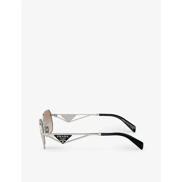 Prada Irregular-frame Metal Sunglasses
