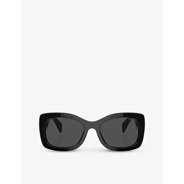 Prada Pr A08s Oval-frame Sunglasses - Black