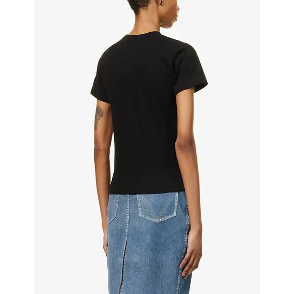 Play Comme Des Garcon Comme Des Garçons Play Heart Appliqué Cotton Top - Black
