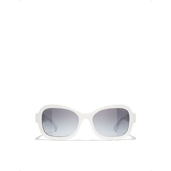 Chanel Ch5465q Rectangle Sunglasses - White