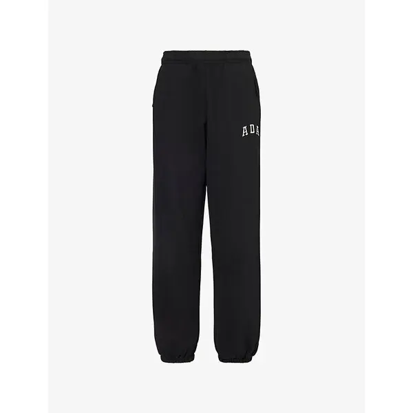 ADANOLA Logo-embroidered Straight-leg Cotton-jersey Jogging Bottoms - Black