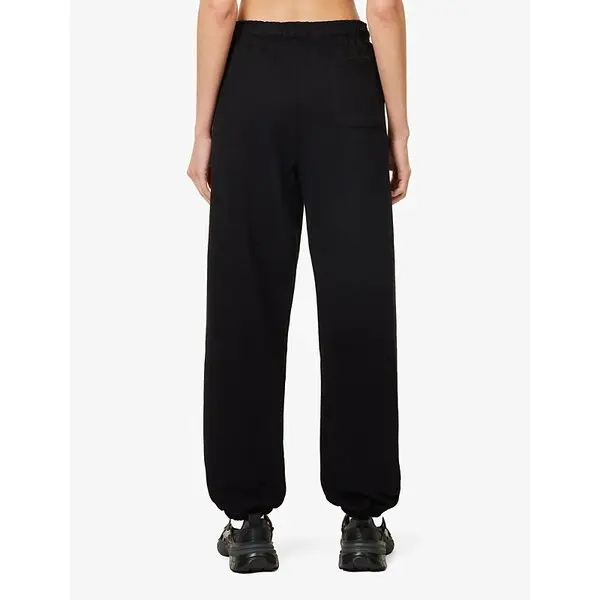 ADANOLA Logo-embroidered Straight-leg Cotton-jersey Jogging Bottoms - Black