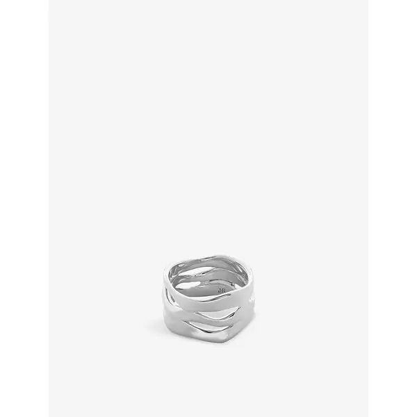 Monica Vinader Wave Triple Band Ring - Sterling Silver