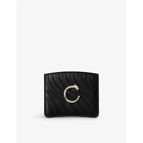 CARTIER Panthère De Leather Card Holder - Black