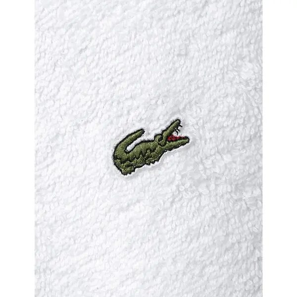 Lacoste Le Croco Logo-embroidered Cotton 40cm X 60cm - Blanc
