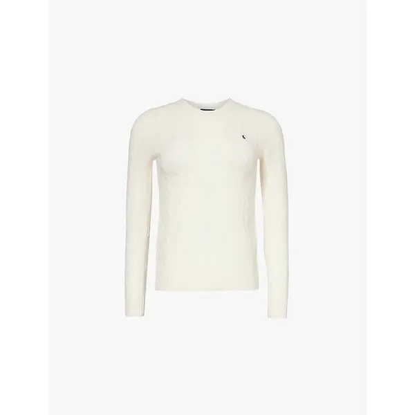 Polo Ralph Lauren Logo-embroidered Cable-knit Wool And Cashmere Jumper - Authentic Cream