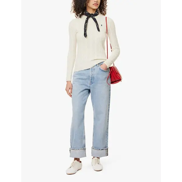 Polo Ralph Lauren Logo-embroidered Cable-knit Wool And Cashmere Jumper - Authentic Cream