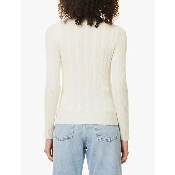 Polo Ralph Lauren Logo-embroidered Cable-knit Wool And Cashmere Jumper - Authentic Cream