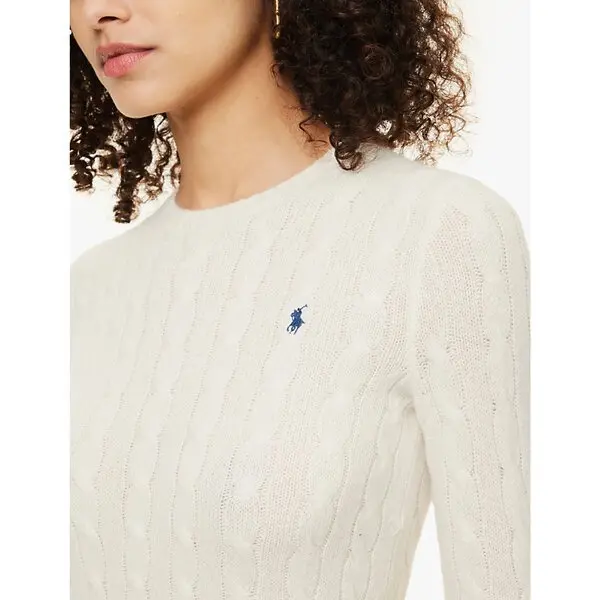 Polo Ralph Lauren Logo-embroidered Cable-knit Wool And Cashmere Jumper - Authentic Cream