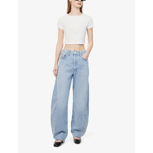 AGOLDE Luna Faded-wash Wide Leg Jeans - Void (lt Indigo)