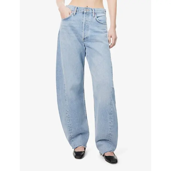 AGOLDE Luna Faded-wash Wide Leg Jeans - Void (lt Indigo)