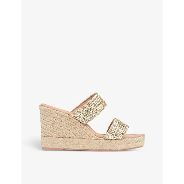 LK BENNETT Renlee Woven-strap Leather Mules