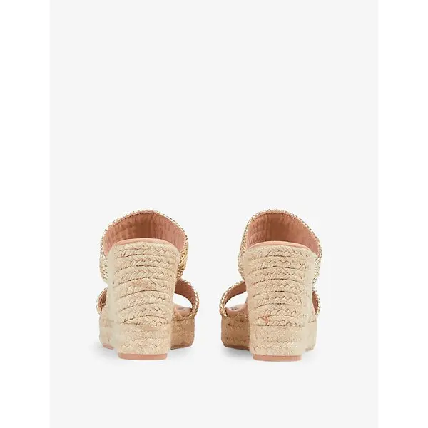 LK BENNETT Renlee Woven-strap Leather Mules
