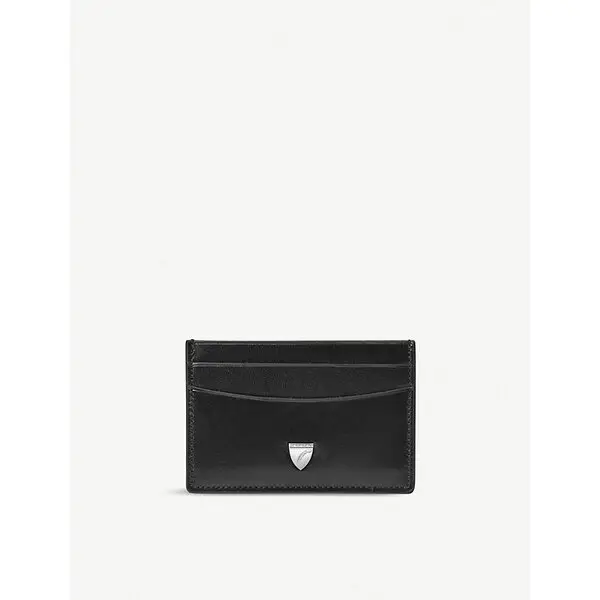 ASPINAL OF LONDON Logo-embellished Leather Card Holder - Black