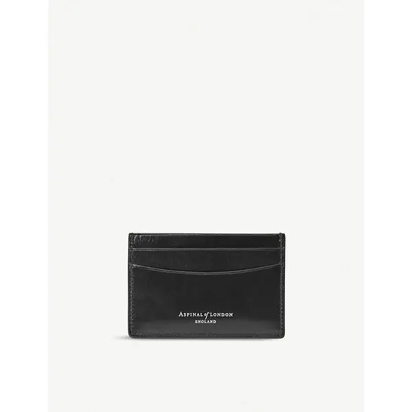 ASPINAL OF LONDON Logo-embellished Leather Card Holder - Black