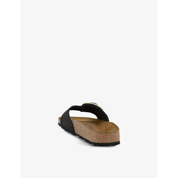 BIRKENSTOCK Madrid Oversized Buckle Leather Sandals - Black Nubuck